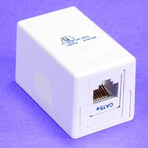 Surface Mount Box, CAT5E, Single, White - Compatible Cable Inc